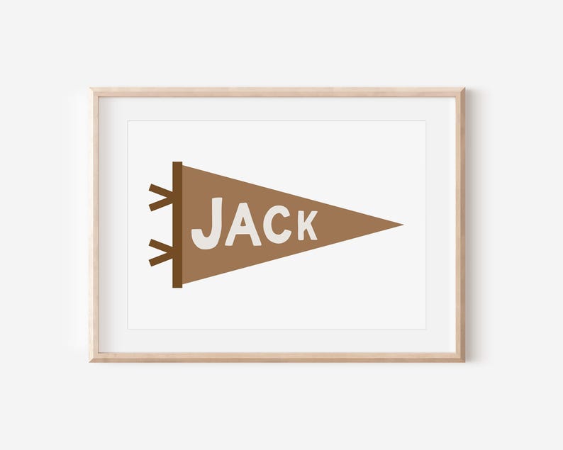 Personalized Name Flag Digital Print, Nursery Name Sign, Retro Vintage ...