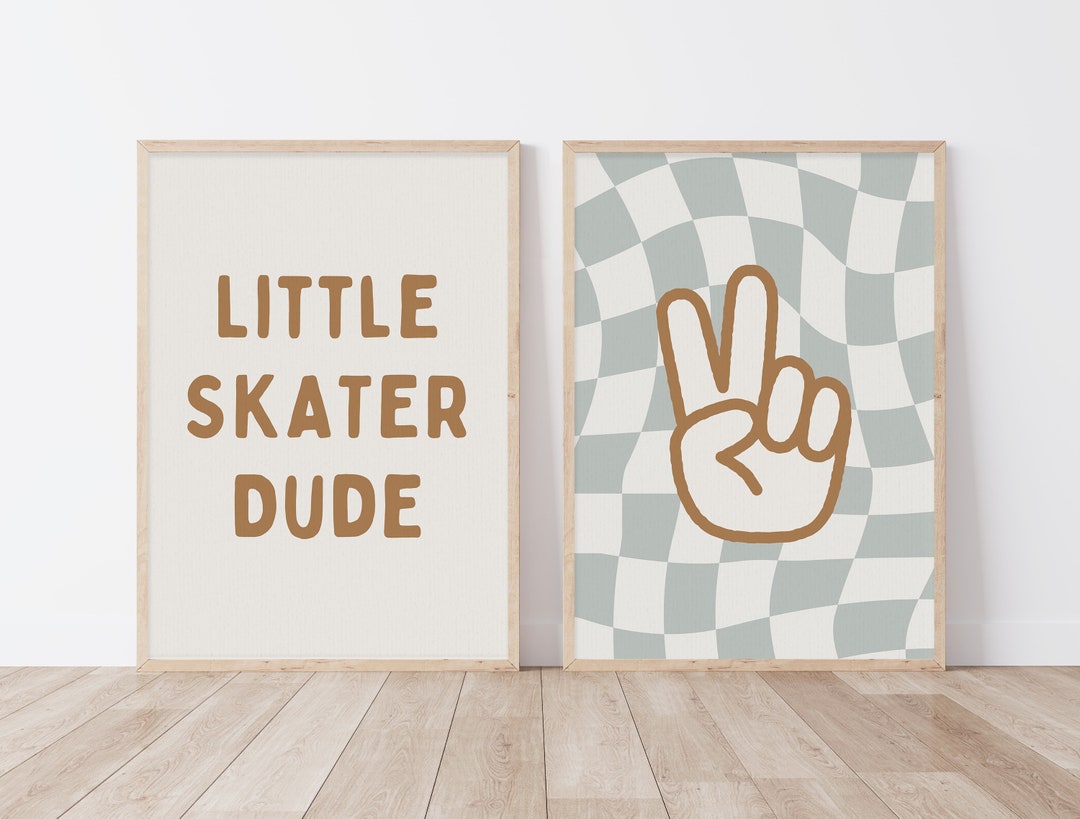 Little Skater Dude Gallery Wall Set of 2 Downloadable Prints, Boy ...