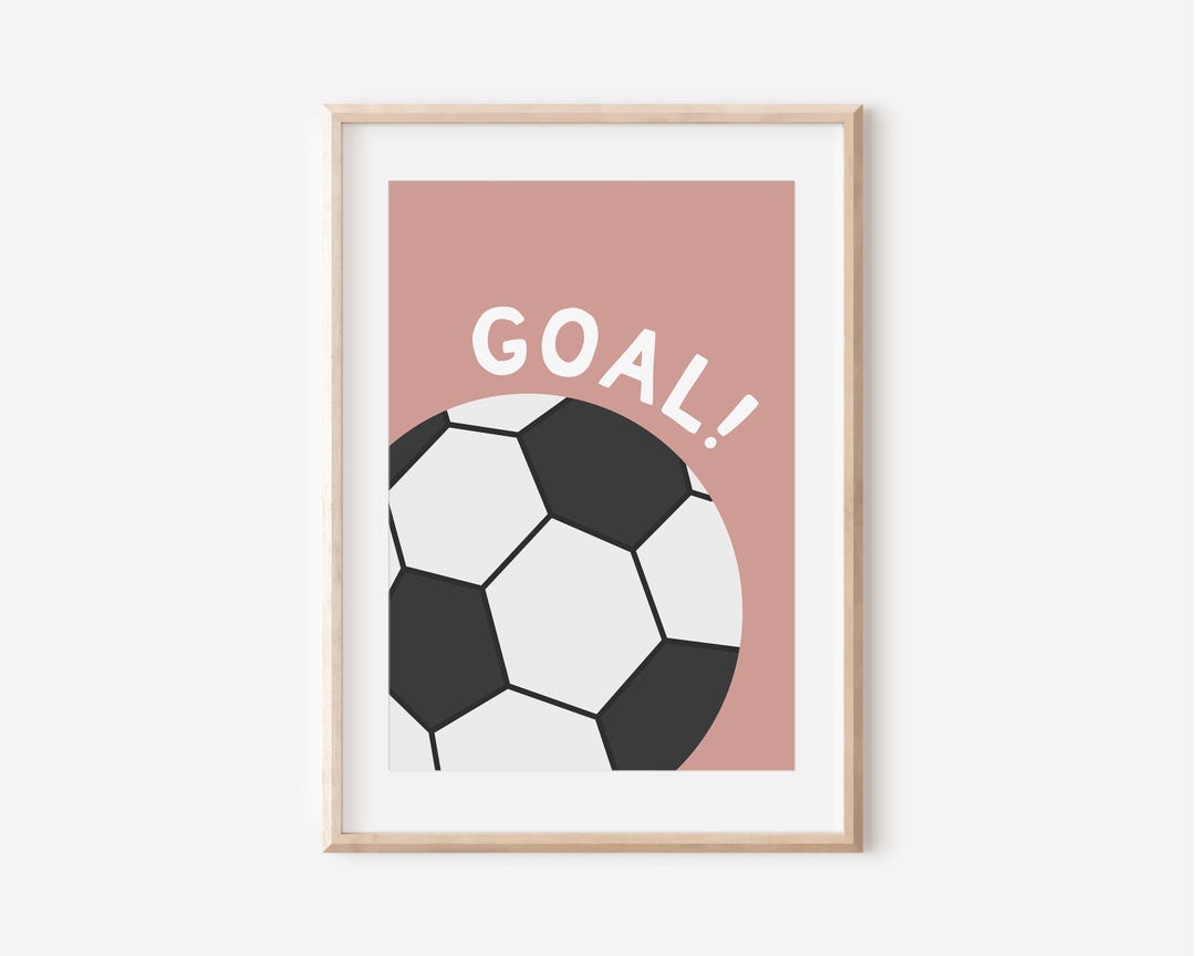 Blush Pink Soccer Goal Downloadable Prints, Colorful Sports Girls ...