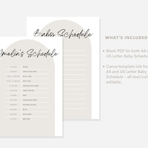 Editable Baby & Toddler Schedule Template, Canva Template, Printable ...