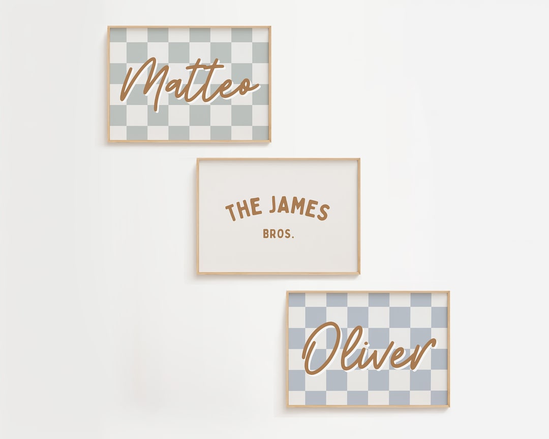 Personalized Brothers Name Downloadable Print Set of 3, Nursery Name ...