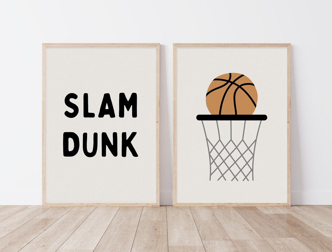 Slam Dunk Basketball Gallery Wall Set of 2 Downloadable - Etsy
