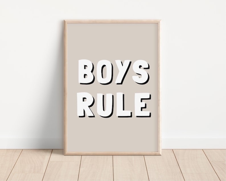 Boyhood Boys Rule Lightning Bolt Gallery Wall Set of 6 Downloadable ...