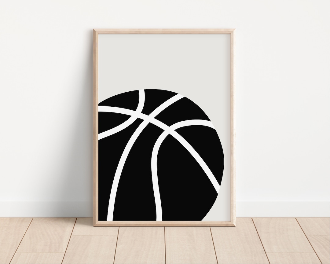 Modern Basketball Downloadable Print, Monochrome Sports Boy Nursery ...