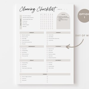 Editable Cleaning Checklist Template, Canva Template, Weekly Daily ...