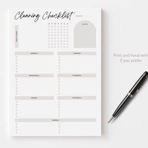 Editable Cleaning Checklist Template, Canva Template, Weekly Daily ...