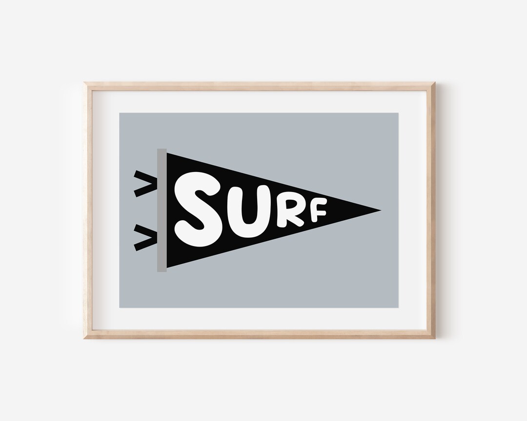Surf Flag Blue Downloadable Print, Surf Nursery Decor, Beach Kids Room ...