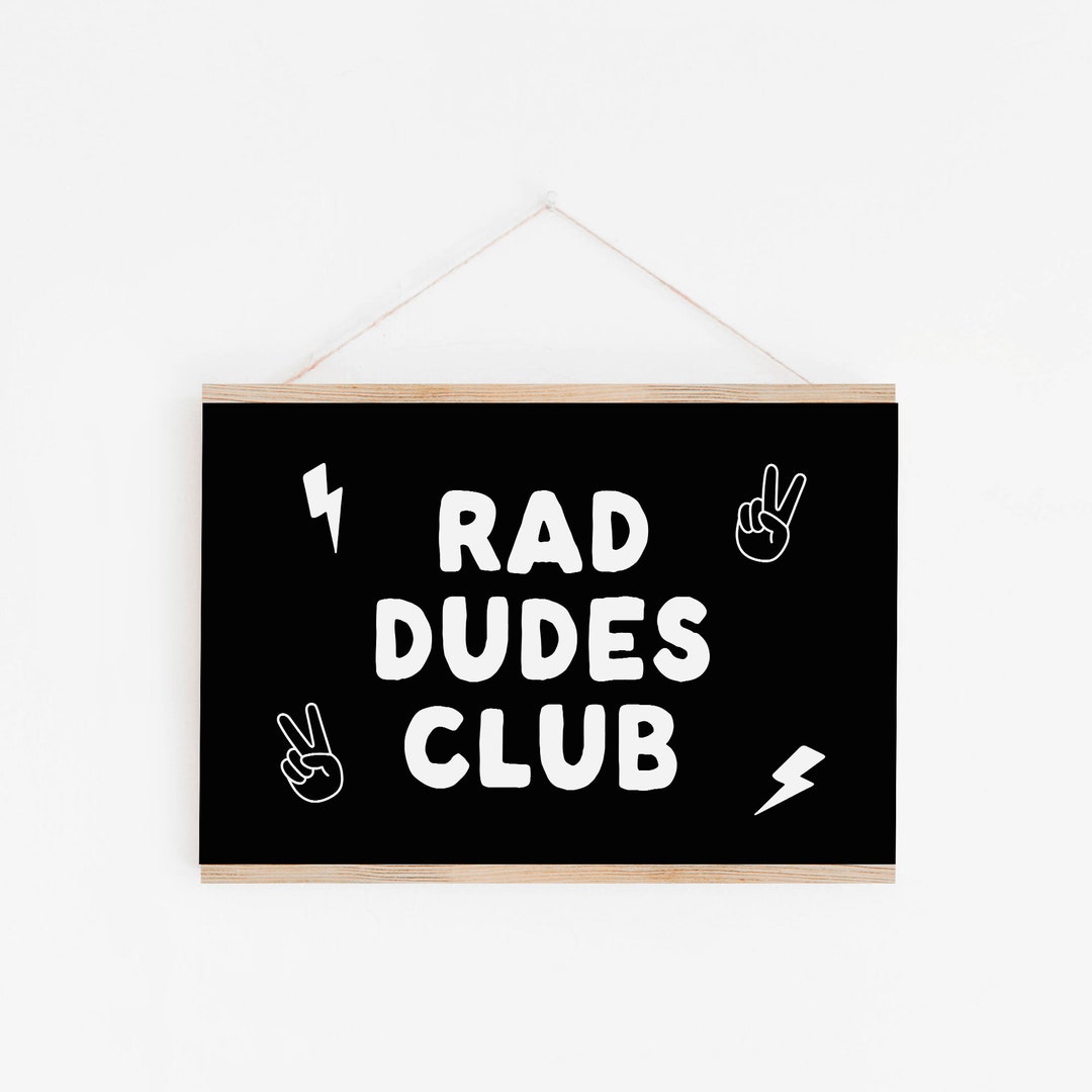 Rad Dudes Club Downloadable Print, Brother Nursery Decor, Kids Room ...