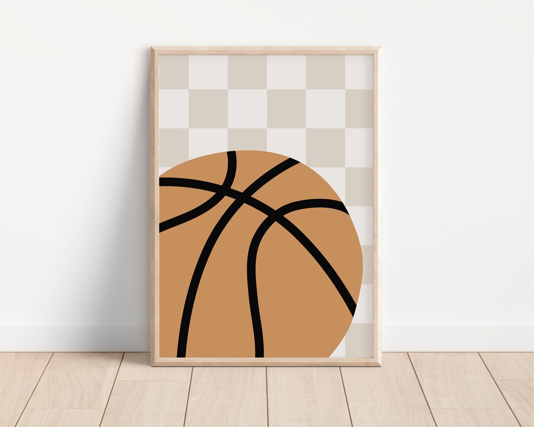Modern Basketball Checker Downloadable Print, Minimalist Sports Boy ...