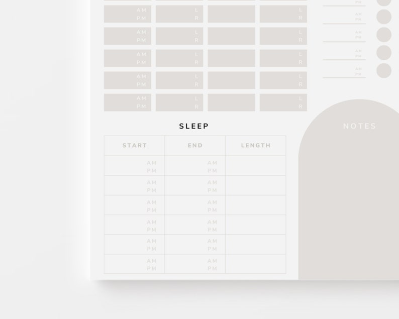 Daily Baby Log Digital Download Printable, Simple PDF Baby Log, Neutral ...