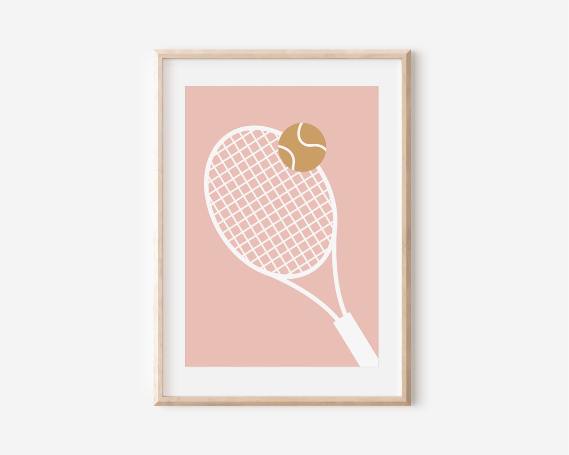 Tennis Racket Downloadable Print, Modern Minimalist Sports Nursery ...