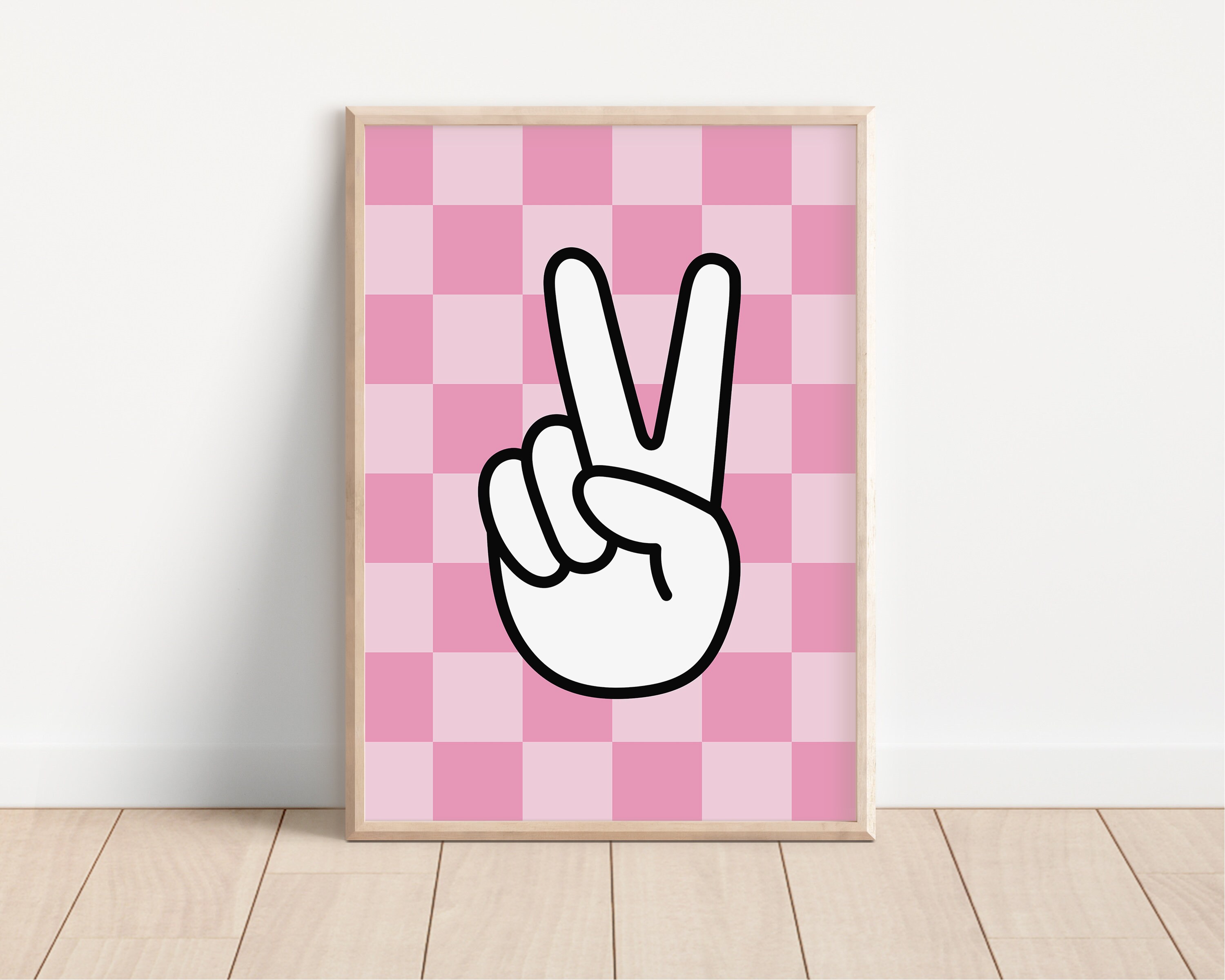 Hot Pink Girl Power Lightning Peace Sign Gallery Wall Set of 3 ...