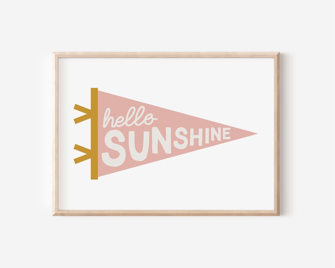 Hello Sunshine Flag Downloadable Print, Pennant Nursery Decor, Kids ...