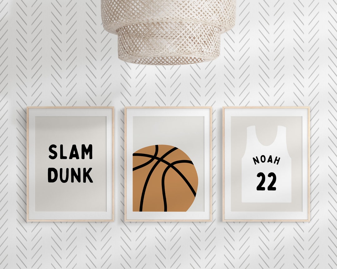 Slam Dunk Personalized Basketball Gallery Wall Set of 3 Downloadable ...