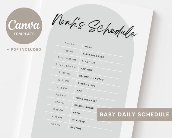 Editable Baby & Toddler Schedule Template Canva Template - Etsy Australia