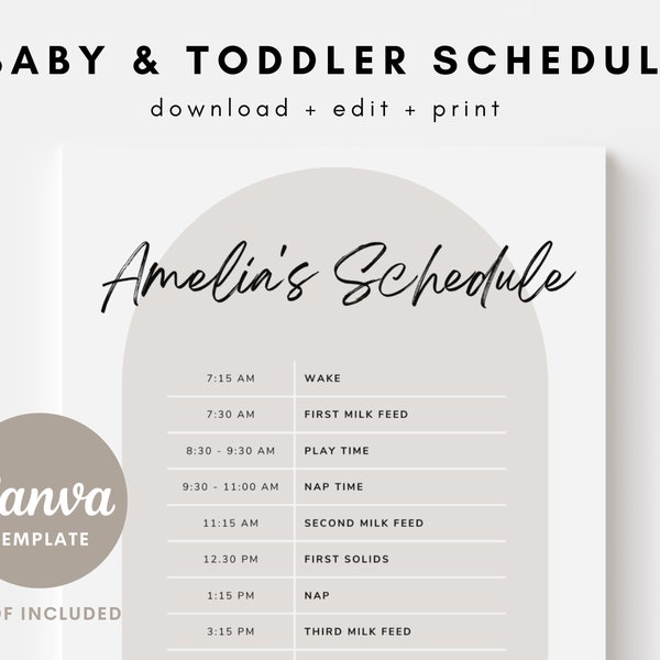 Baby Schedule - Etsy