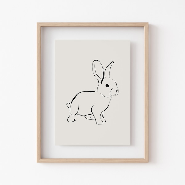 Rabbit Line Art - Etsy