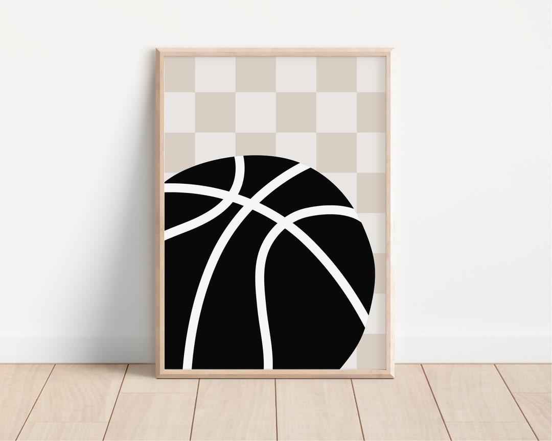Modern Basketball Downloadable Print, Monochrome Sports Boy Nursery ...