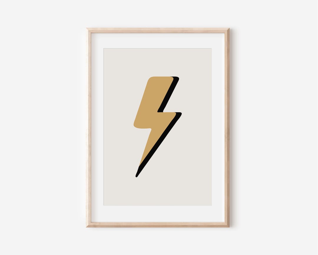 Lightning Bolt Downloadable Print, Boy Nursery Decor, Kids Room, Gold ...