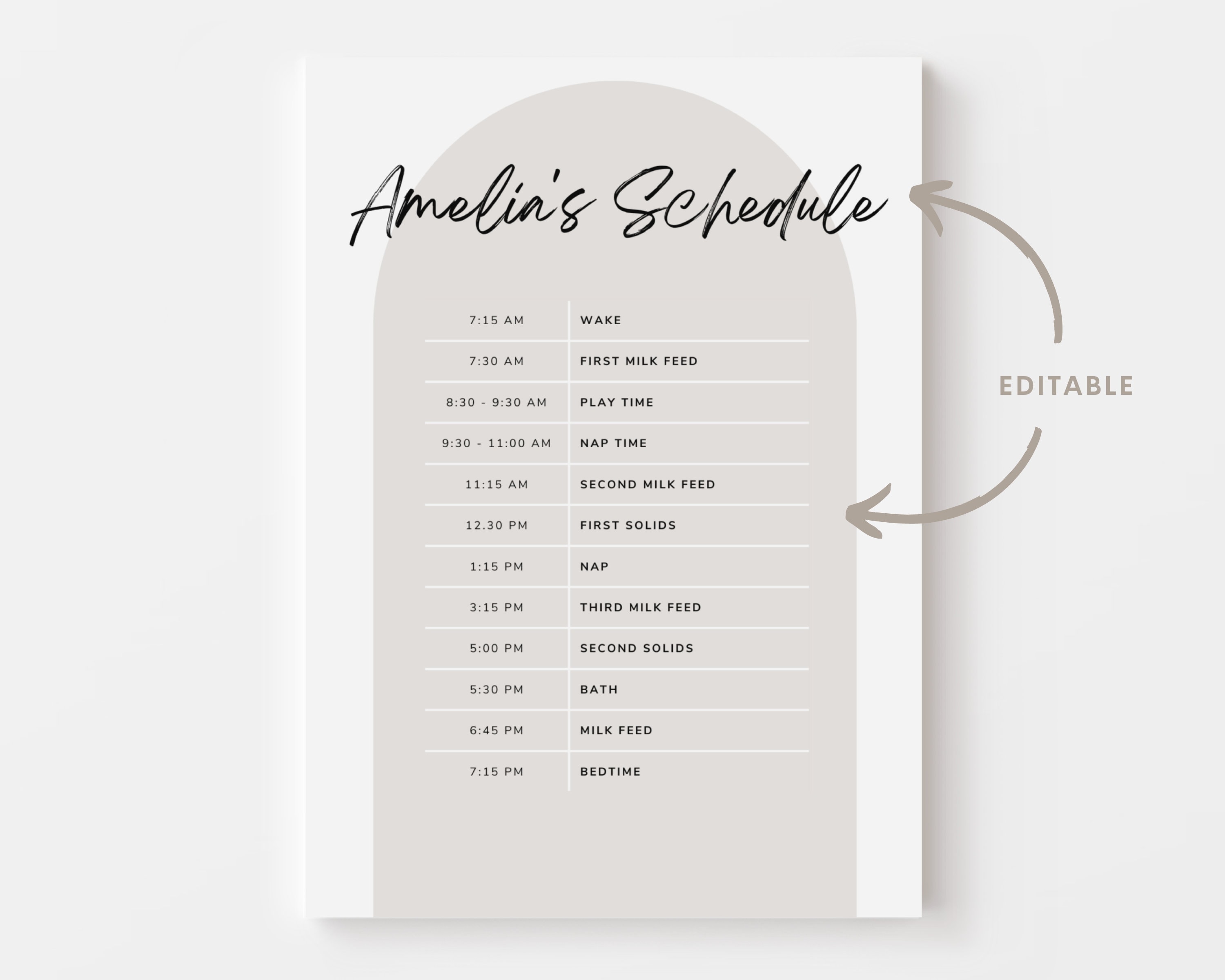 Editable Baby & Toddler Schedule Template Canva Template - Etsy