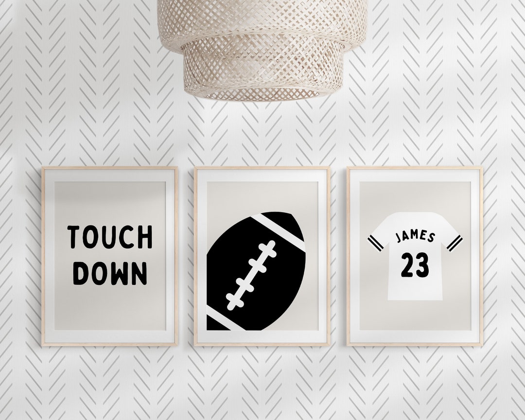 Touch Down Personalized American Football Gallery Wall Set of 3 ...