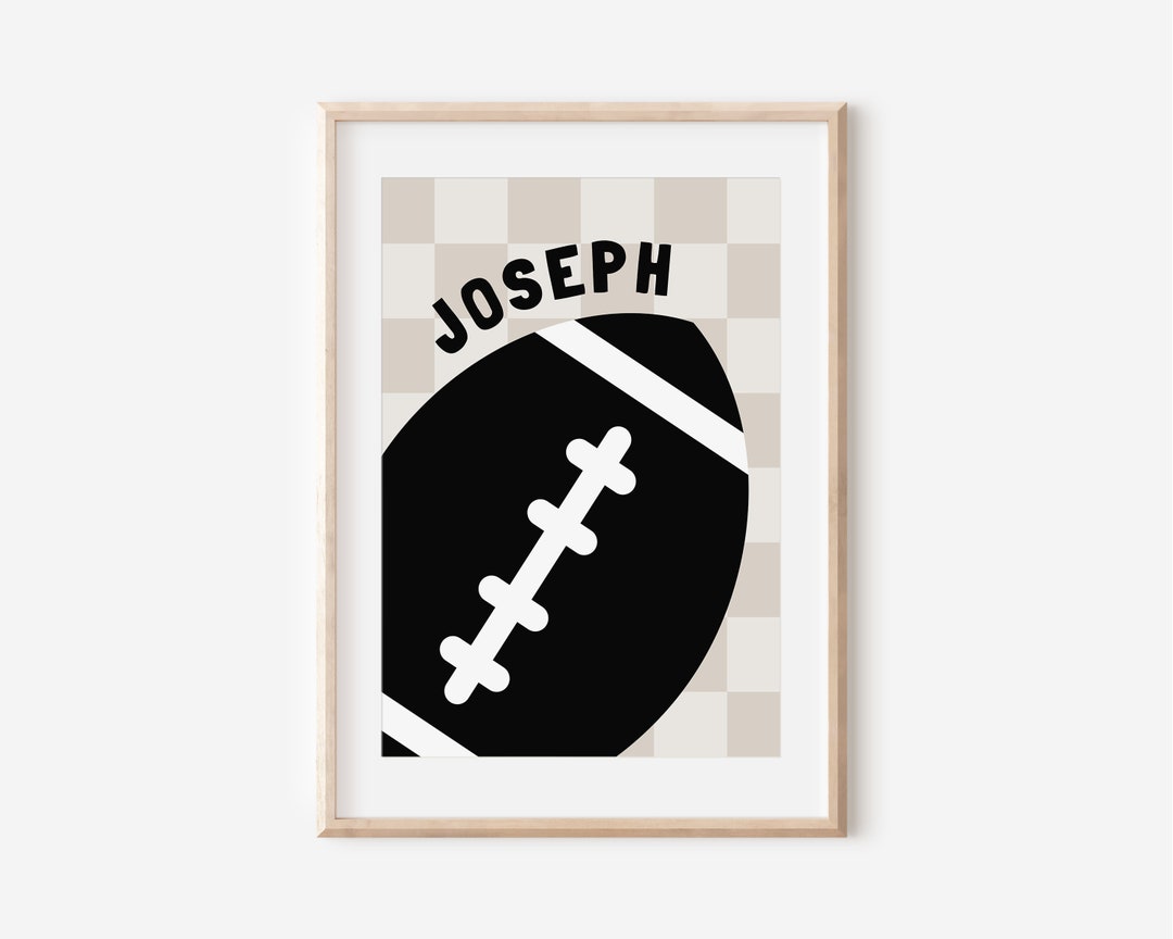 Personalized Name Football Checker Downloadable Print, Name Decor, Kids ...