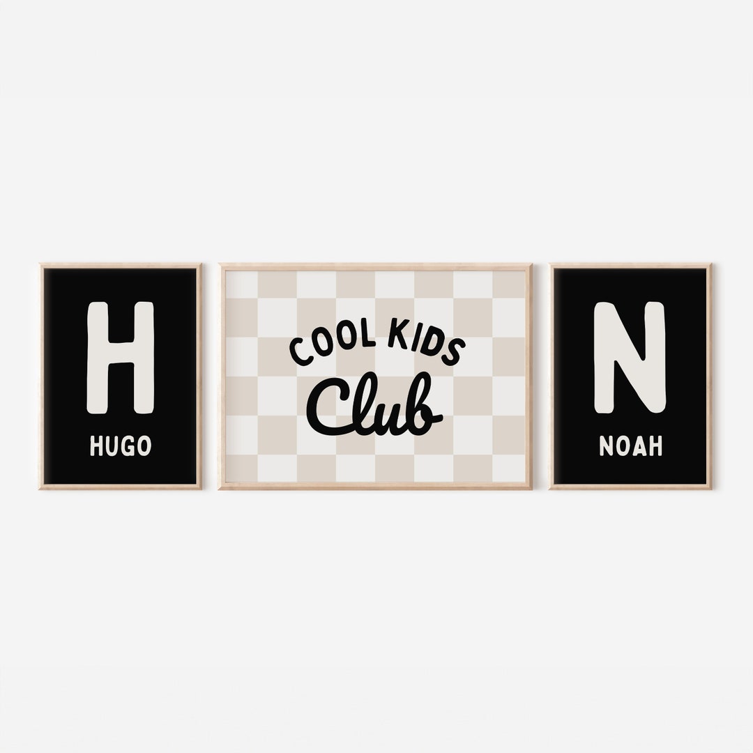 Personalized Name Brothers Cool Kids Gallery Wall Set of 3 Downloadable ...
