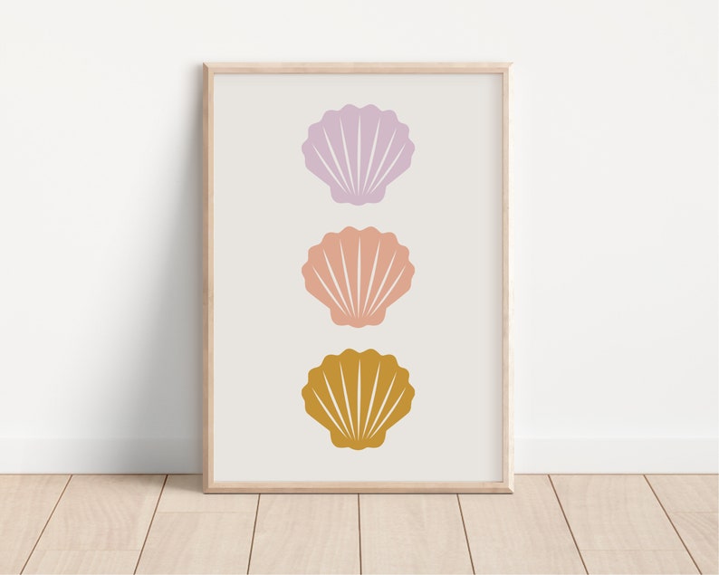 Mermaid Shell Downloadable Print Girl Nursery Decor Under - Etsy