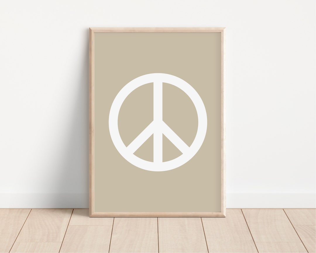 Peace Sign Digital Print, Nursery Wall Art, Neutral Nursery Art, Cute ...