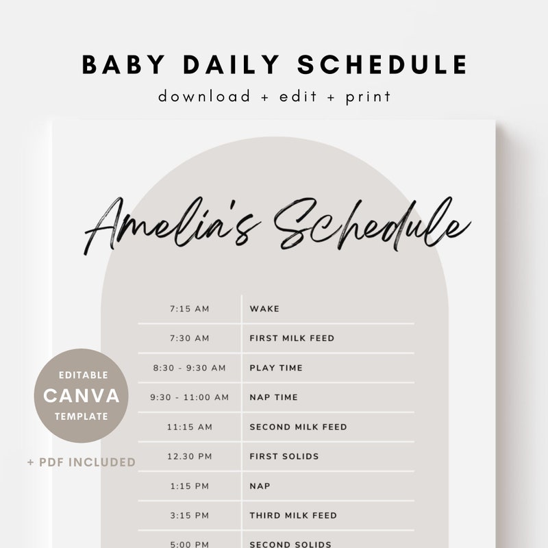 Baby Schedule - Etsy