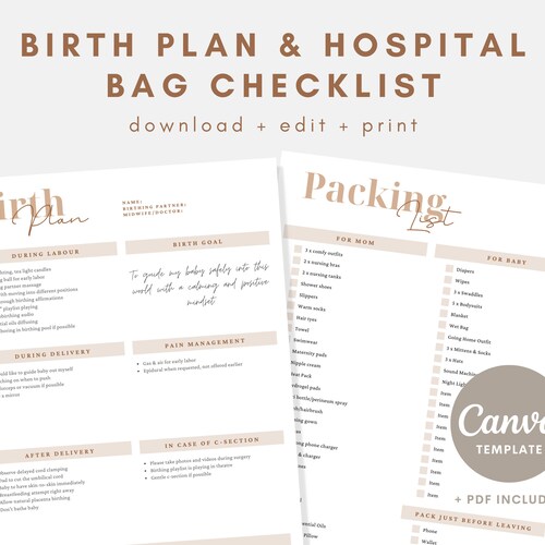 Editable Birth Plan Template Printable Birthing Plan - Etsy