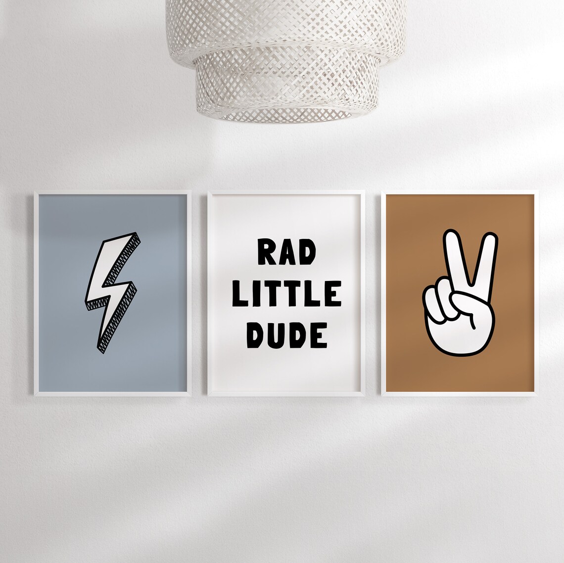 Rad Little Dude Lightning Peace Gallery Wall Set of 3 Downloadable ...