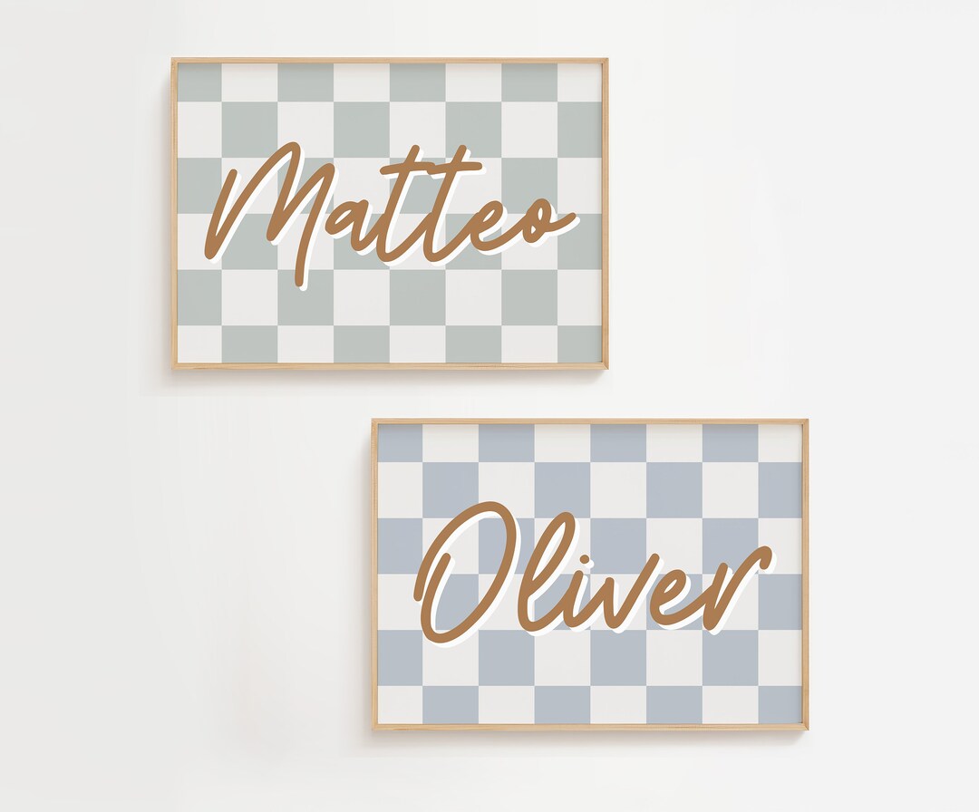 Personalized Brothers Name Downloadable Print Set of 2, Nursery Name ...