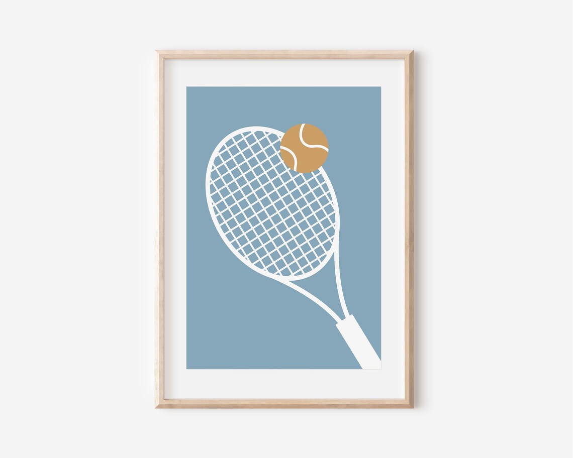 Tennis Racket Downloadable Print, Modern Minimalist Sports Nursery ...