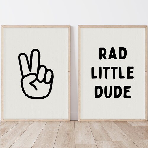Rad Little Dude Gallery Wall Set of 2 Downloadable Prints Boy - Etsy