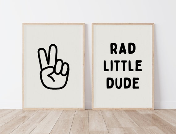 Rad Little Dude Gallery Wall Set of 2 Downloadable Prints Boy - Etsy