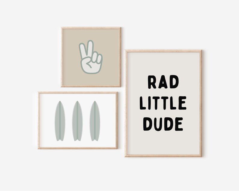 Rad Little Dude Gallery Wall Set of 3 Downloadable Prints, Boy Nursery ...