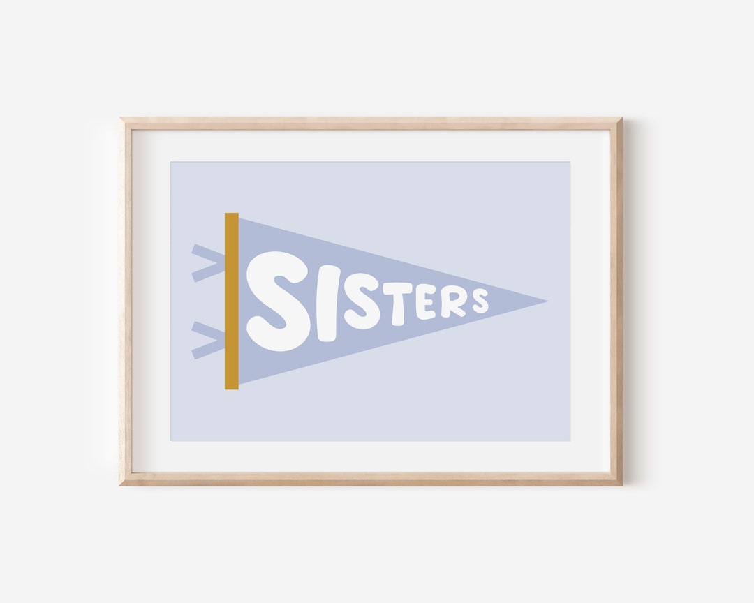 Sisters Flag Downloadable Print, Brother Nursery Decor, Kids Room ...