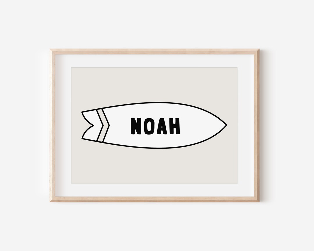 Personalized Name Surfboard Downloadable Print, Nursery Name Decor ...