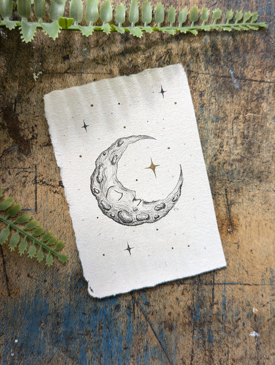 Miniature Pen and Ink Illustration Original Moon Artwork - Etsy