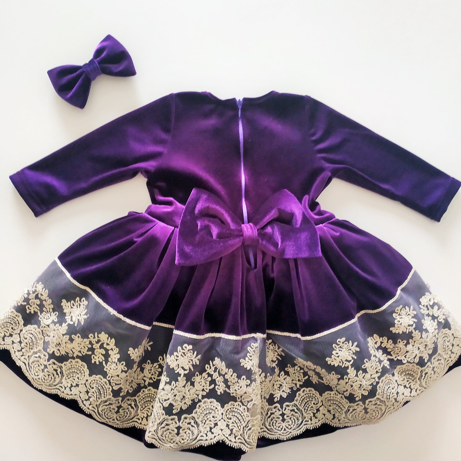 Purple Flower Girl Dress Lace Girl Purple Tulle Purple Dress - Etsy