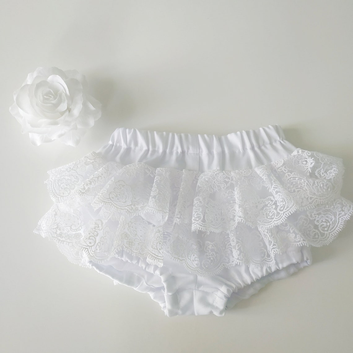 Baby Lace Bloomers White Newborn Photo Shorts Baptism Girl | Etsy