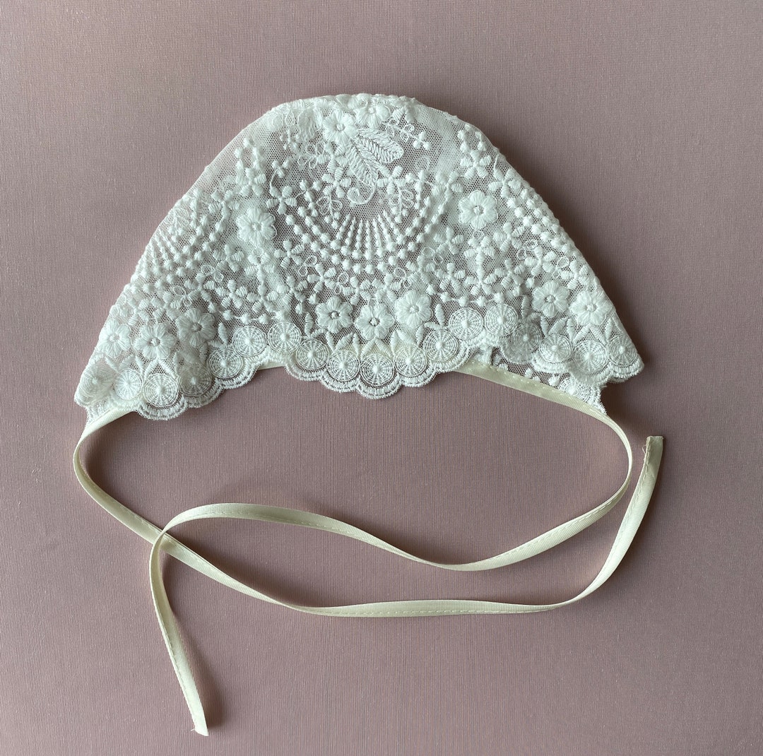 Baptism Hat, Baptism Bonnet, Christening Bonnet, Lace Bonnet - Etsy