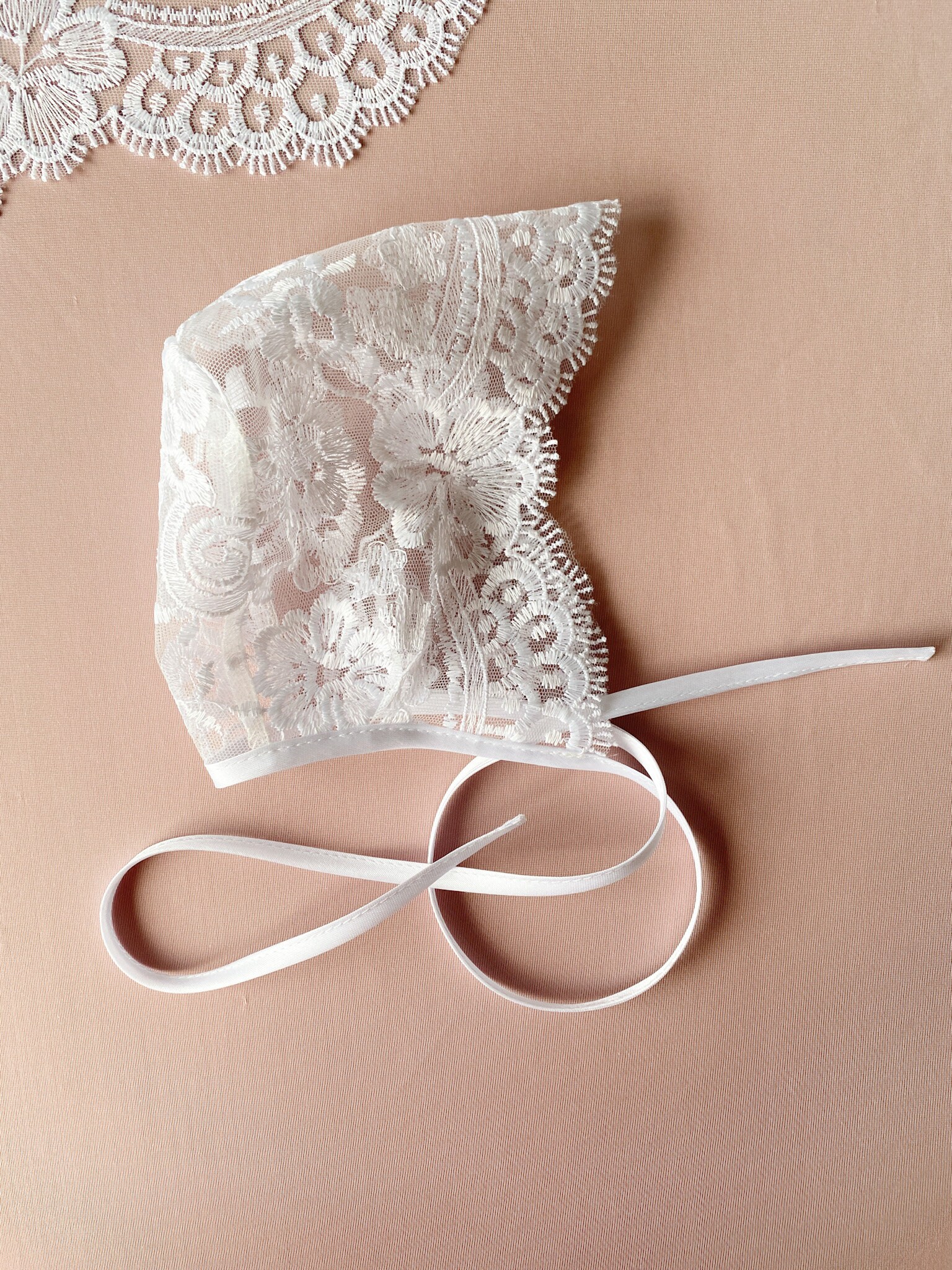 Lace Bonnet Baptism Christening Bonnet Lace Bonnet Baby Girl - Etsy