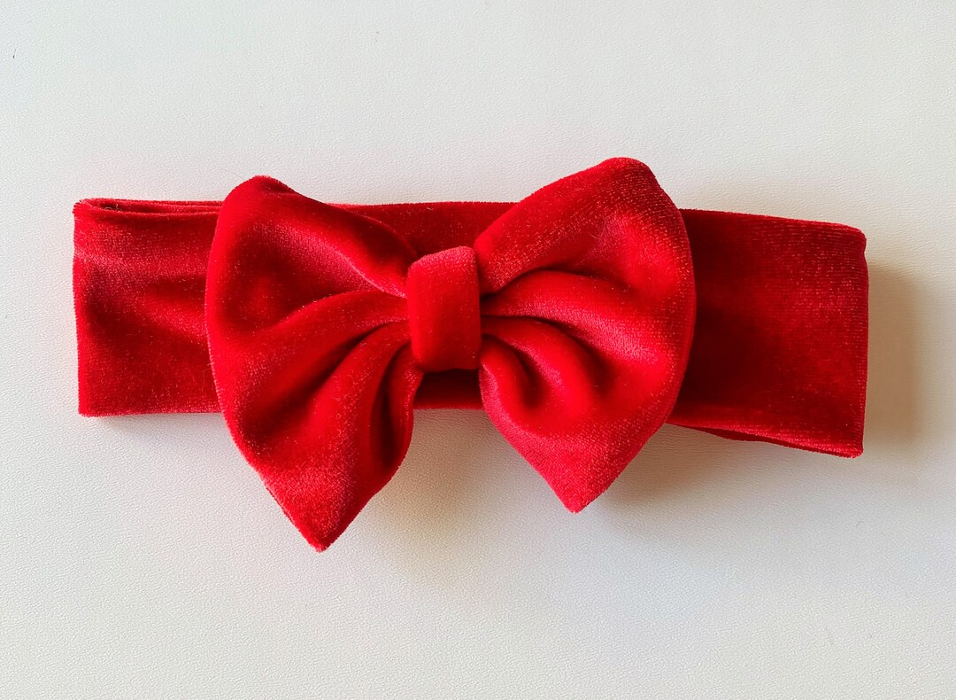 Red Velvet Baby Headband: Newborn Girl Hair Accessory - Etsy