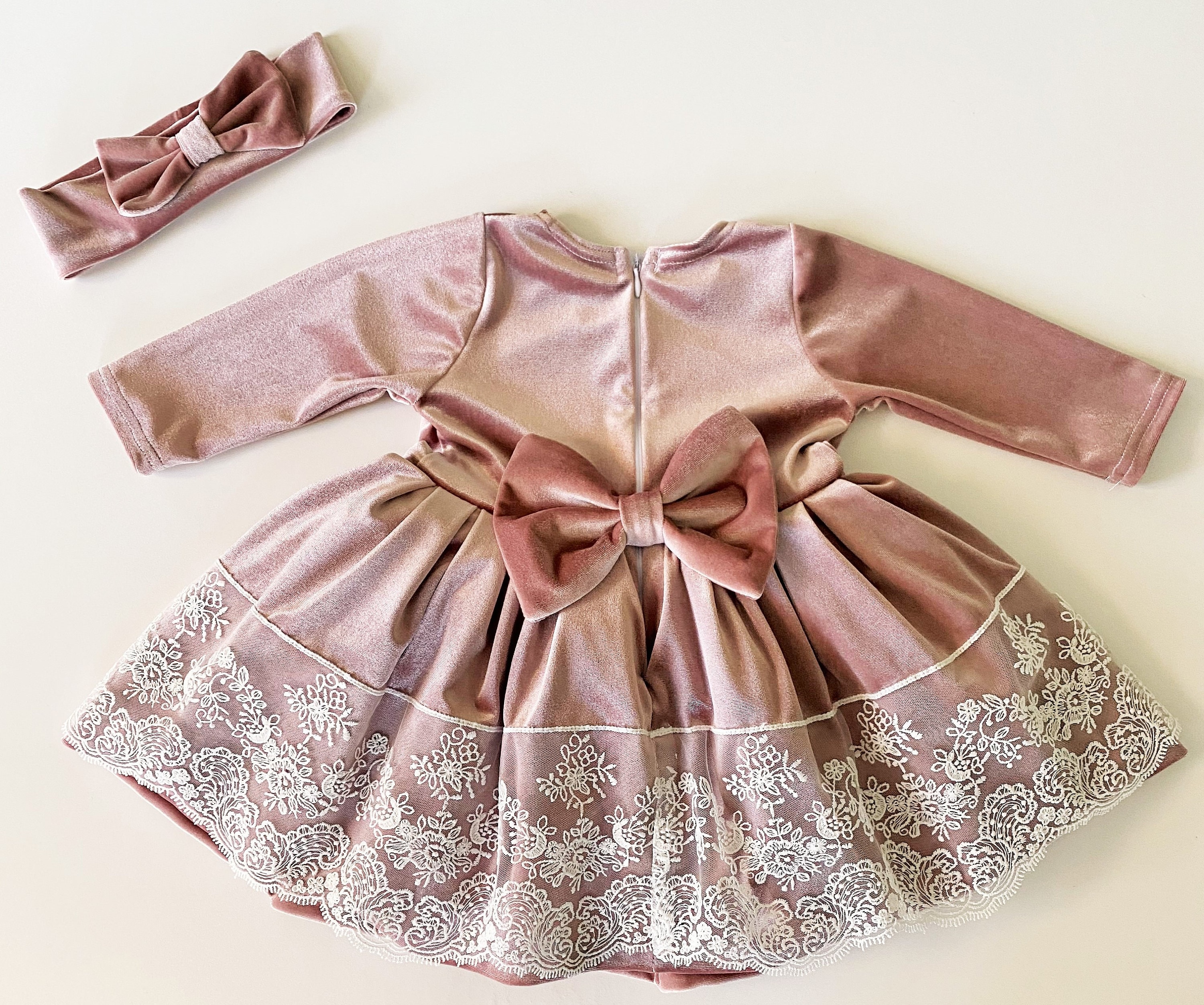 Pink Velvet Dress Baby Girl Dress Toddler Girl Dress - Etsy