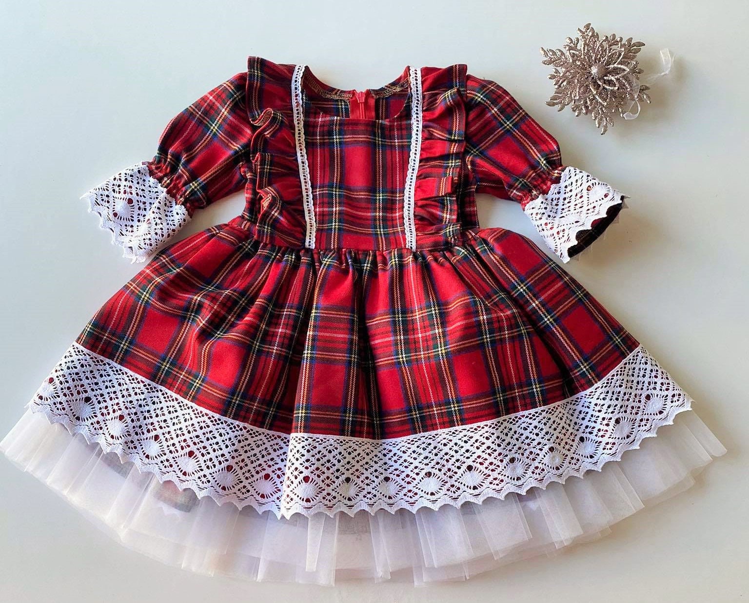 Red plaid dress-toddler plaid dress-girls plaid dress-buffalo | Etsy