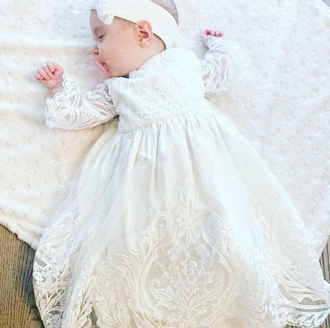 Baptism Girl Dress, Baptism Baby Dress, Christening Gown, Lace Blessing Dress for Baby Girl - Etsy