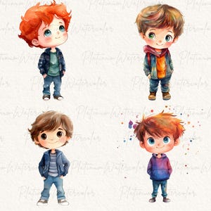 Watercolor Boys Clipart Bundle - Perfect for DIY Projects - Etsy