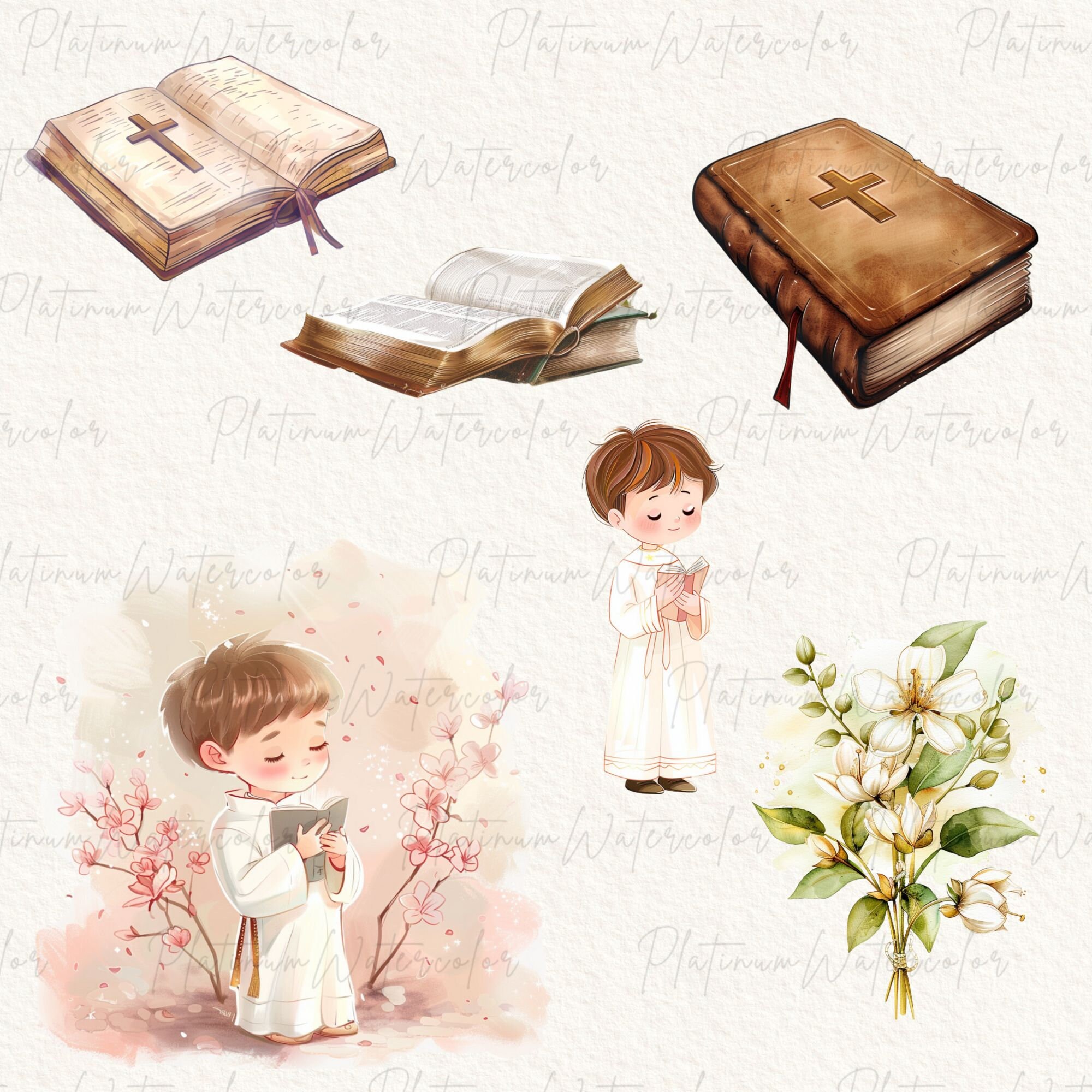 First Communion Clipart, First Holy Communion Clipart, Watercolor Clip ...